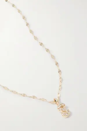 STONE AND STRAND Initial Sparkle Diamond Necklace - Gold
