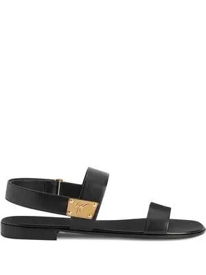 GIUSEPPE ZANOTTI Shaun Logo-plaque Sandals - Black