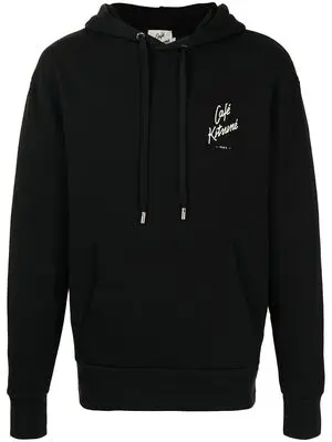 CAFÉ KITSUNÉ Print Drawstring Hoodie