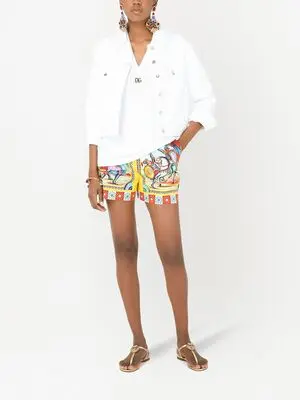 Dolce & Gabbana Carretto-print Poplin Shorts