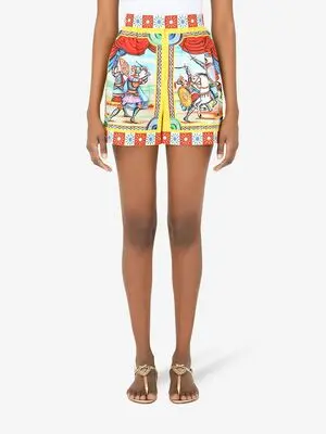 Dolce & Gabbana Carretto-print Poplin Shorts