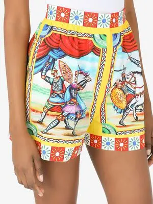 Dolce & Gabbana Carretto-print Poplin Shorts