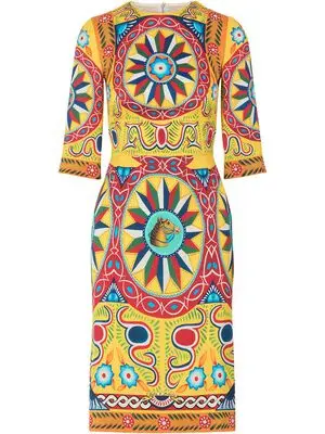 Dolce & Gabbana Carretto-print Midi Dress