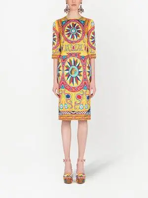 Dolce & Gabbana Carretto-print Midi Dress