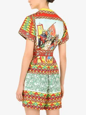 Dolce & Gabbana Carretto-print Belted Shirt