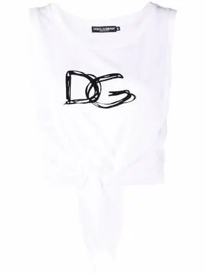 Dolce & Gabbana Logo Print Cropped Vest