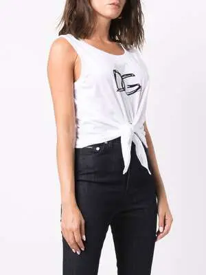 Dolce & Gabbana Logo Print Cropped Vest
