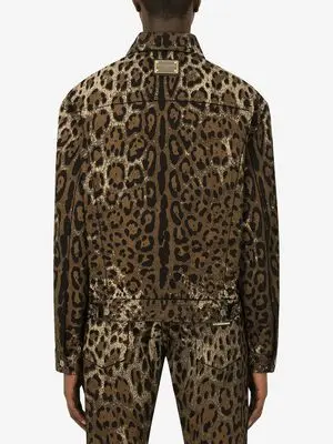 Dolce & Gabbana Leopard-print Denim Jacket - Brown