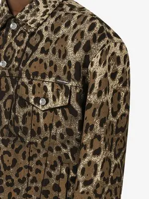 Dolce & Gabbana Leopard-print Denim Jacket - Brown