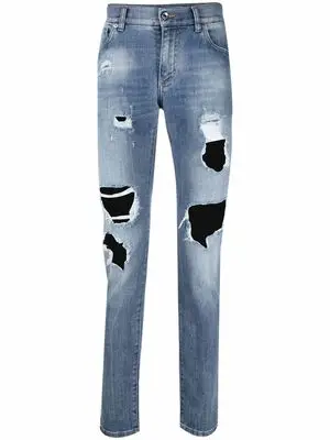 Dolce & Gabbana Logo-plaque Skinny Jeans - Blue