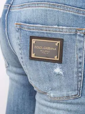 Dolce & Gabbana Logo-plaque Skinny Jeans - Blue