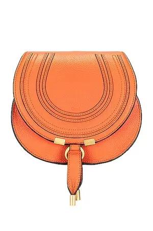 Chloé Chloe Mini Marcie Saddle Bag In Orange Rusted Orange