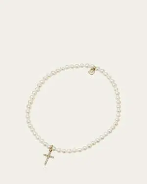 SYDNEY EVAN 14k Yellow Gold Diamond Cross And Bracelet