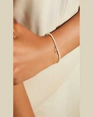 SYDNEY EVAN 14k Yellow Gold Diamond Cross And Bracelet