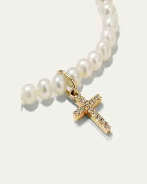 SYDNEY EVAN 14k Yellow Gold Diamond Cross And Bracelet