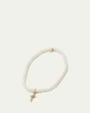 SYDNEY EVAN 14k Yellow Gold Diamond Cross And Bracelet
