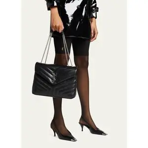 Saint Laurent Lou Puffer Shoulder Bag - Black