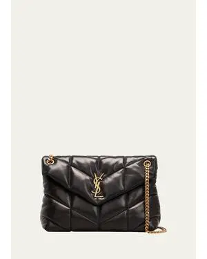 Saint Laurent Lou Puffer Shoulder Bag - Black