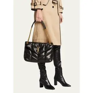 Saint Laurent Lou Puffer Shoulder Bag - Black