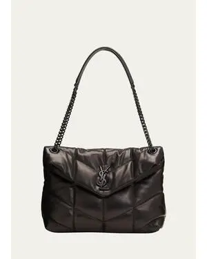 Saint Laurent Lou Puffer Shoulder Bag - Black