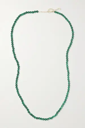 Mateo 14-karat Malachite Beaded Necklace - Gold