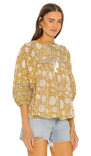 CLEOBELLA Amarilis Blouse In Mustard
