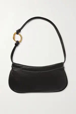 Staud Tate Textured-leather Shoulder Bag - Black