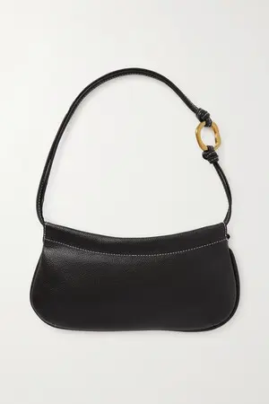 Staud Tate Textured-leather Shoulder Bag - Black
