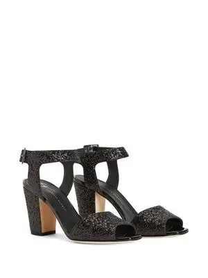 GIUSEPPE ZANOTTI Emmanuelle 80mm Glitter Sandals - Black