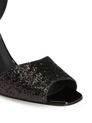 GIUSEPPE ZANOTTI Emmanuelle 80mm Glitter Sandals - Black