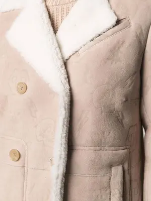 Philipp Plein Monogram-embossed Shearling Coat