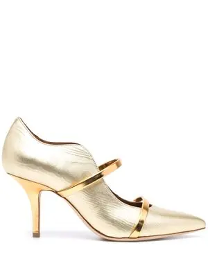 MALONE SOULIERS Maureen Metallic Stiletto Pumps - Gold