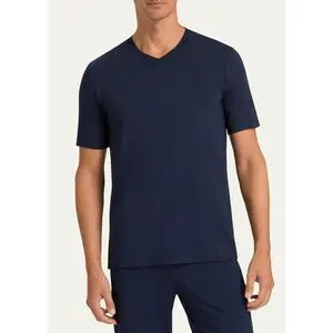 Hanro Casual V-neck T-shirt - Gray Pattern
