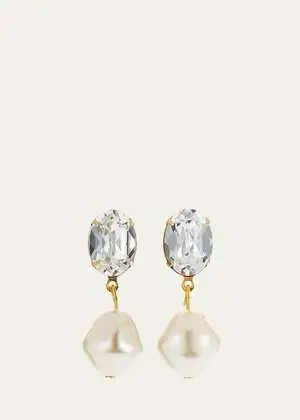 JENNIFER BEHR Tunis Crystal-pearl Drop Earrings Emerald