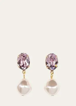JENNIFER BEHR Tunis Crystal-pearl Drop Earrings Iris