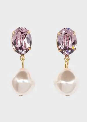 JENNIFER BEHR Tunis Crystal-pearl Drop Earrings One-color