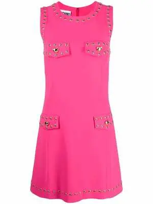 Moschino Teddy Bear-buttons Sleeveless Dress