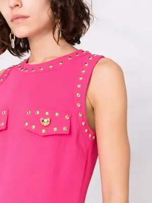Moschino Teddy Bear-buttons Sleeveless Dress