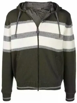 Herno Zipped Hooded Cardigan - Green