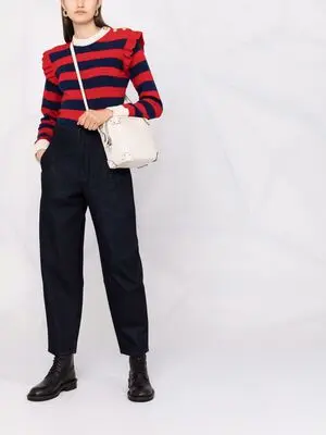 Philosophy Di Lorenzo Serafini Ruffle-trimmed Striped Jumper