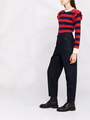 Philosophy Di Lorenzo Serafini Ruffle-trimmed Striped Jumper