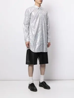 Comme Des Garçons Perforated-detail Long Shirt
