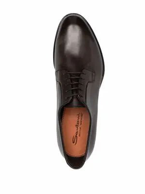 Santoni Leather Derby Shoes - Brown