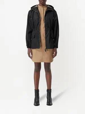 Burberry Lightweight Hooded Jacket With Leather Trim