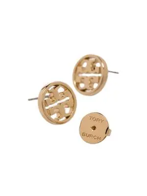 Tory Burch Miller Round Stud Earrings - Gold