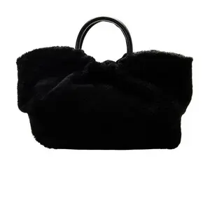 DEMELLIER Los Angeles Bag In Shearling - Black