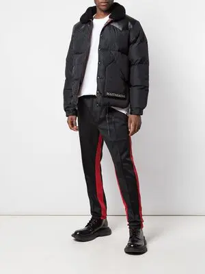 MASTERMIND WORLD Leather-panelled Puffer Coat
