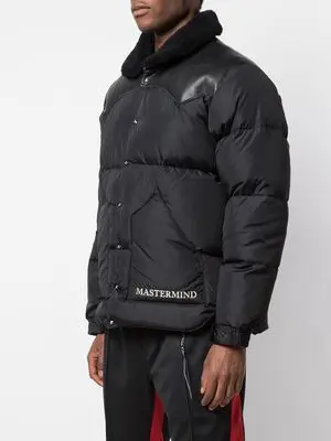MASTERMIND WORLD Leather-panelled Puffer Coat