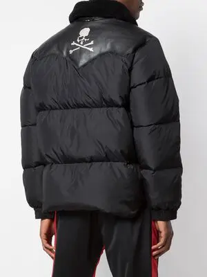 MASTERMIND WORLD Leather-panelled Puffer Coat