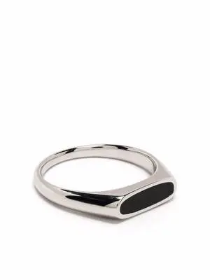 Tom Wood Mario Onyx Signet Ring - Silver